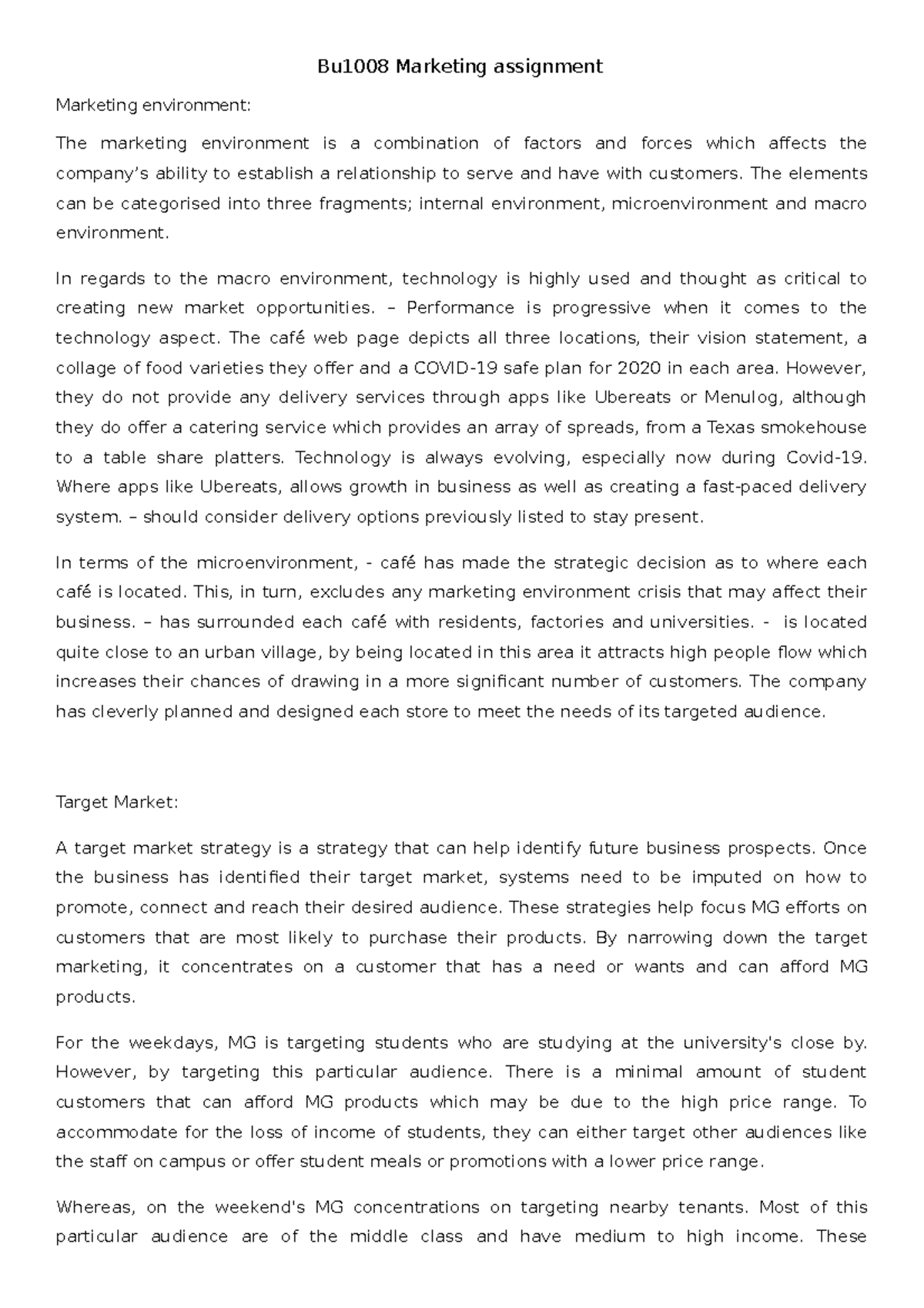 Bu1008 Marketing assignment - Bu1008 Marketing assignment Marketing ...
