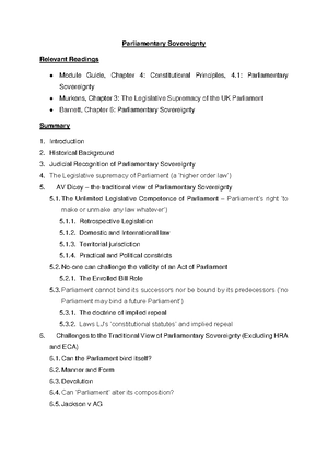Seperation of Powers - Separation of Powers Relevant Readings: Module ...