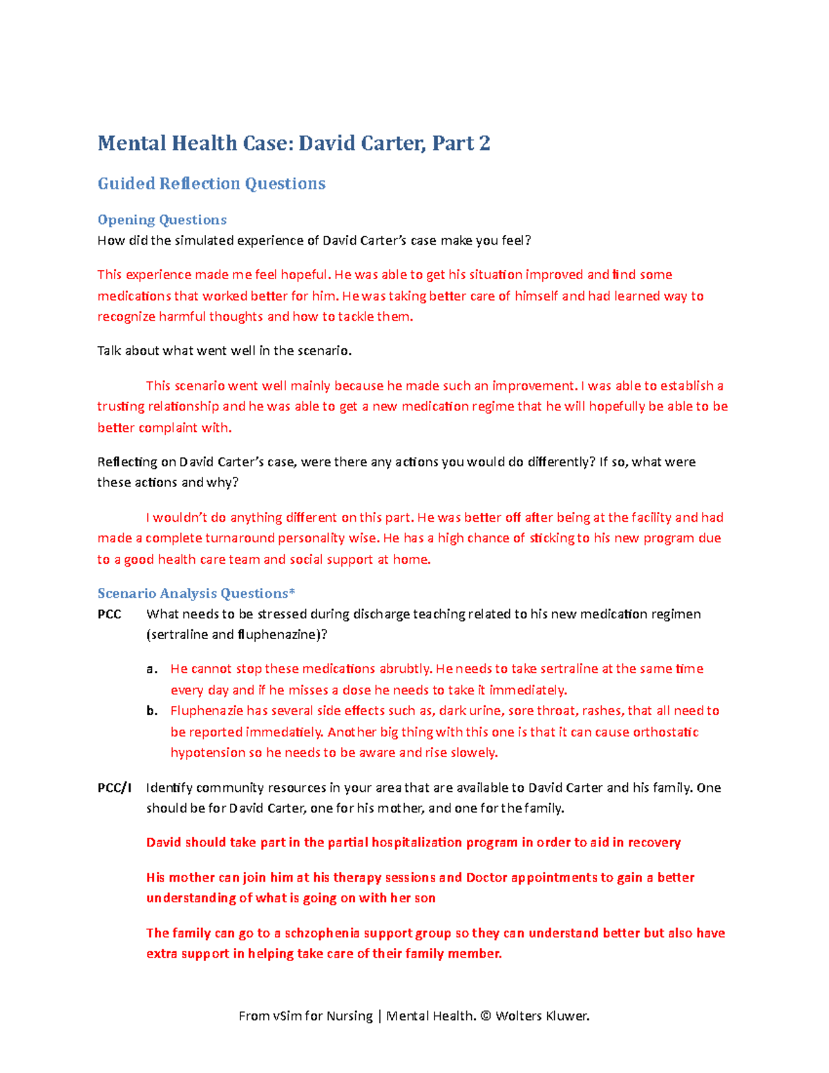 2david carter GRQ - Mental Health Case: David Carter, Part 2 Guided Reflection Questions Opening ...