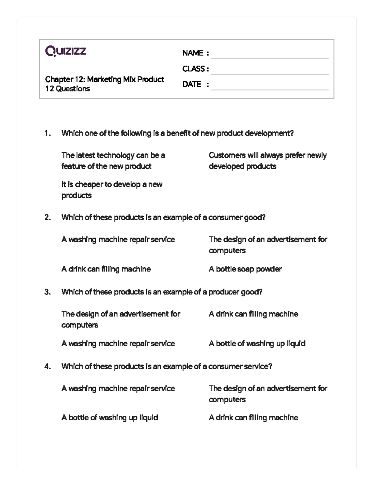 Chapter 12 Marketing Mix Product - Chapter 12: Marketing Mix Product 12 ...