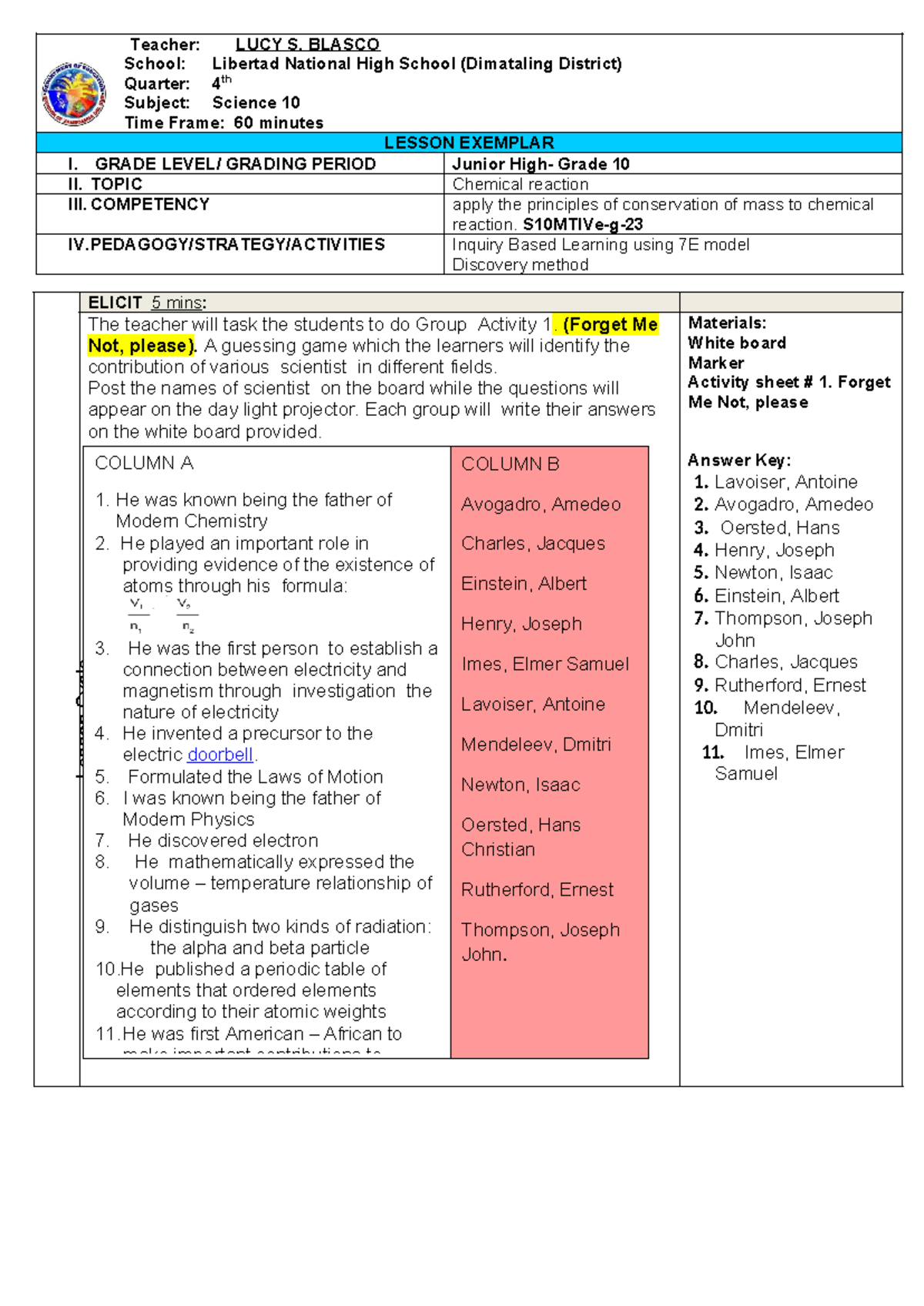 Blasco-Lucy-Science - Semi detailed Lesson Plan about Digestive System ...