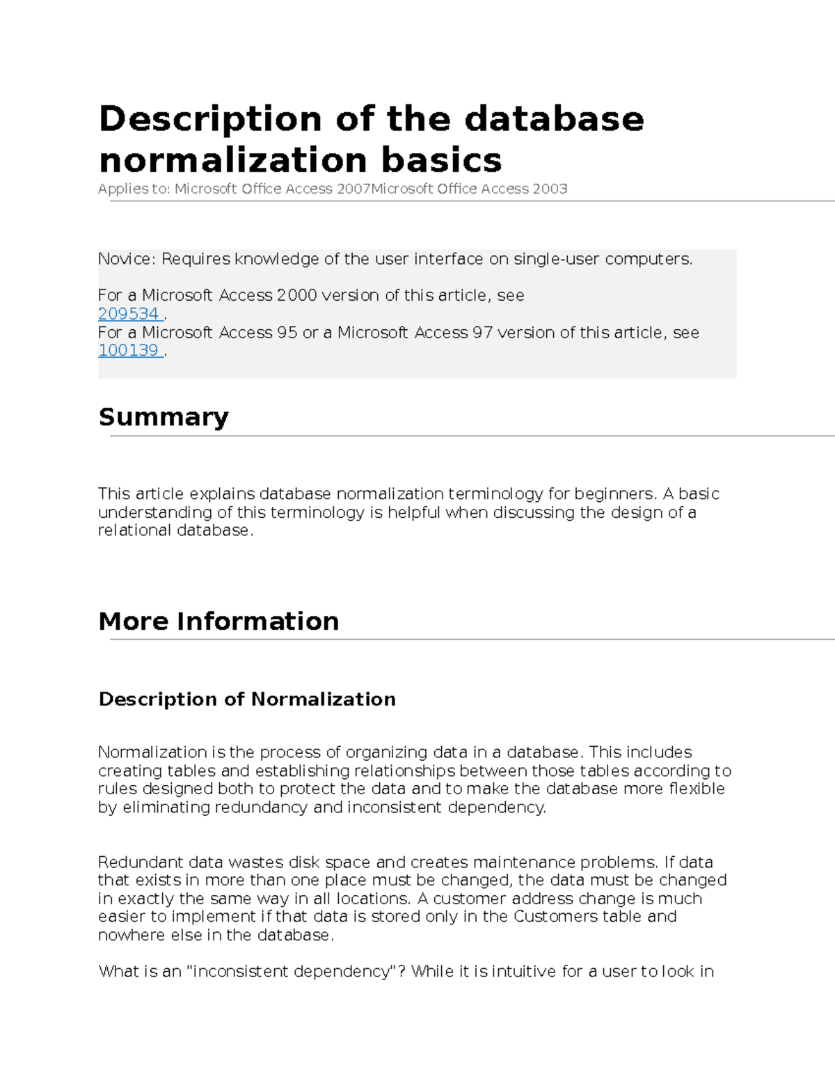 Normolization - notes - Description of the database normalization ...