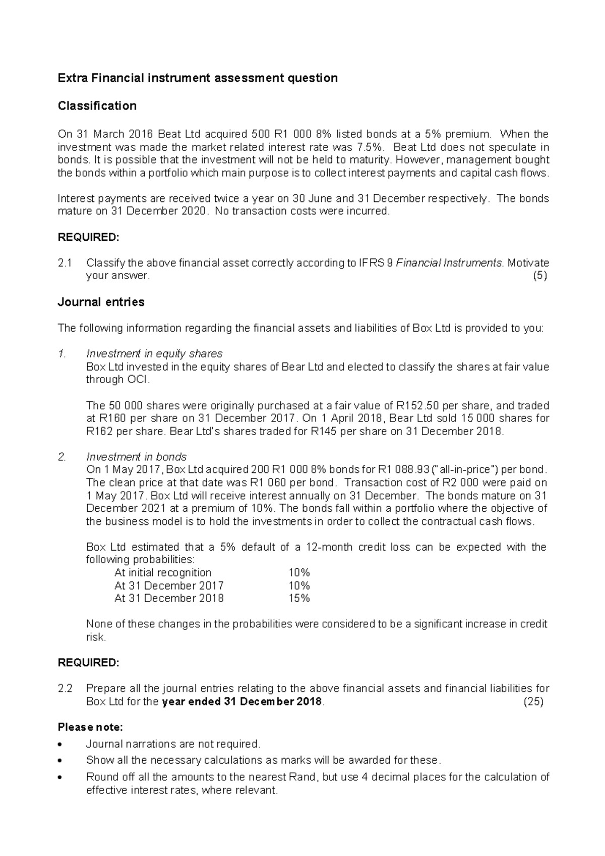 Extra FI question to practice before assessment 2[ ACC200 ] - Extra ...