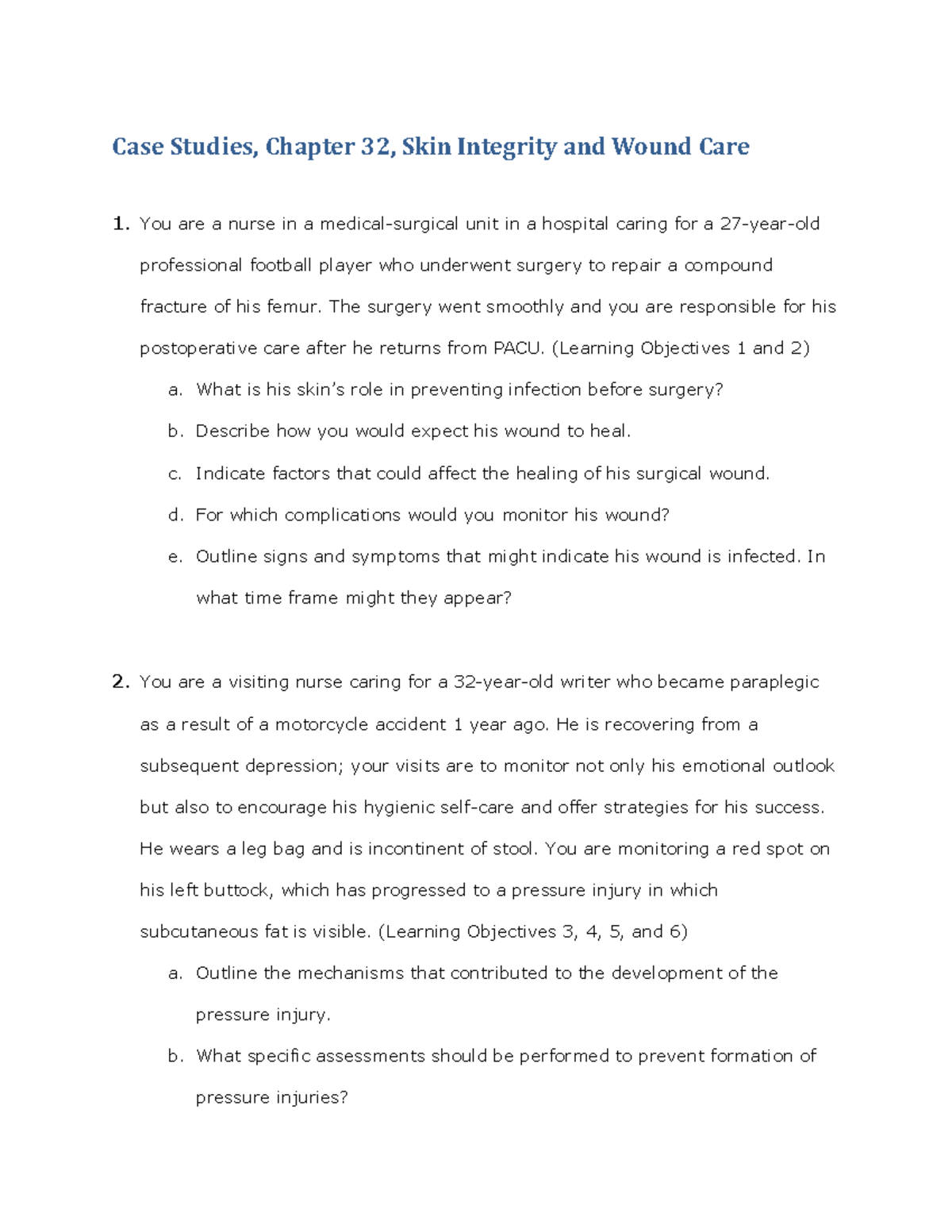 CS Chapter 32.Skin Wound care - Case Studies, Chapter 32, Skin ...
