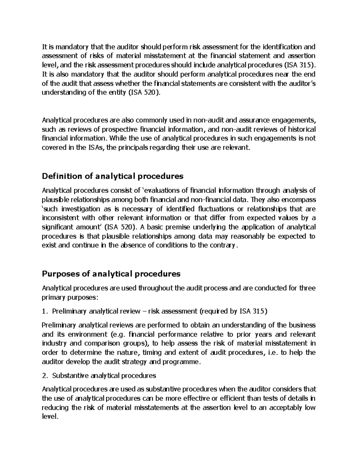 1-analytical-procedures-it-is-mandatory-that-the-auditor-should