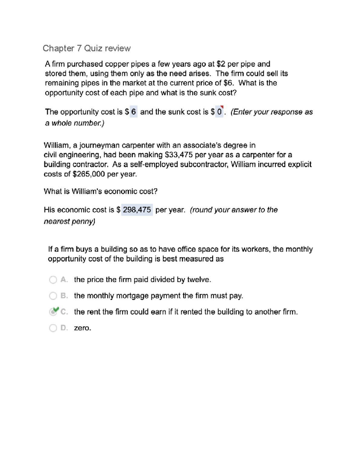 Micro ch 7 review - ECON 2316 - Chapter 7 Quiz review - Studocu