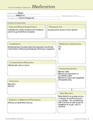 Active Learning Template medication Haloperidol - ACTIVE LEARNING ...