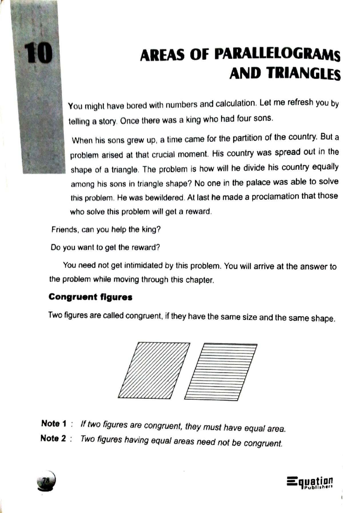 Areas of Parallelograms and Triangles Detailed Notes with Diagram a ...
