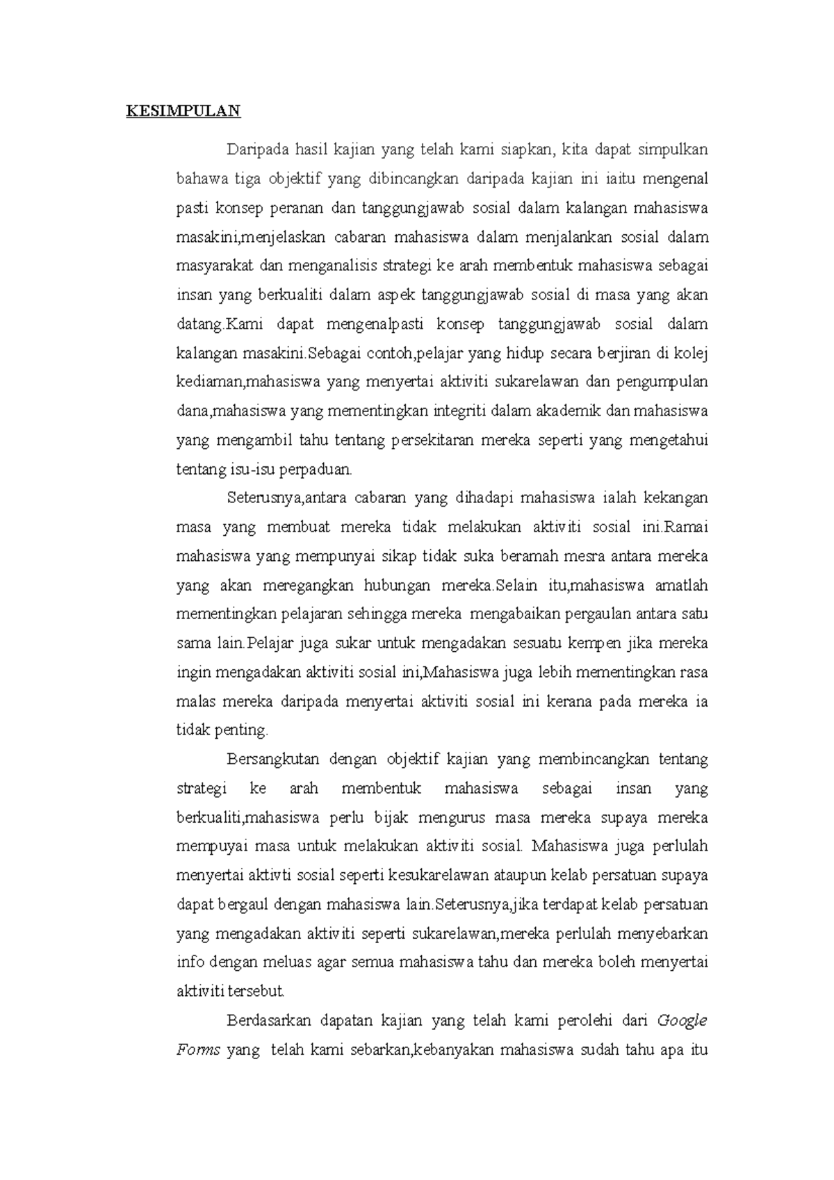 Kesimpulan - lecture note - KESIMPULAN Daripada hasil kajian yang telah ...