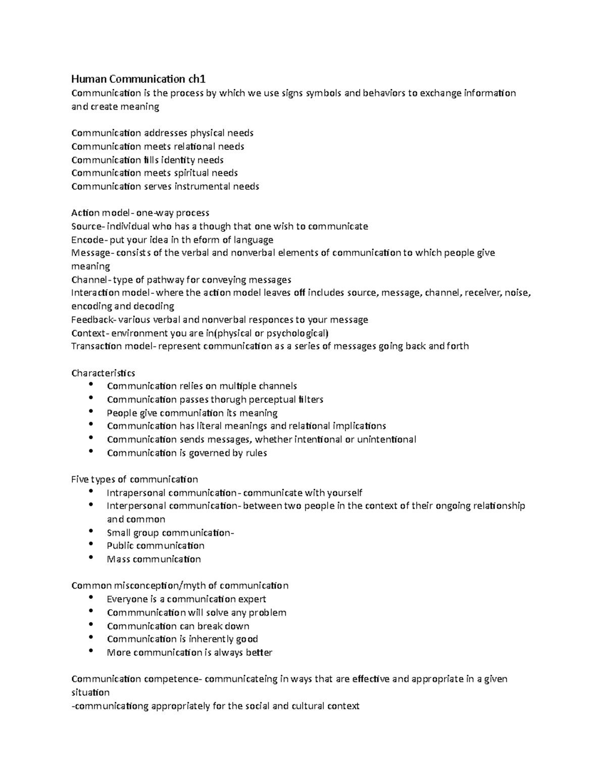 Human Communication ch1 - Human Communication ch Communication is the ...