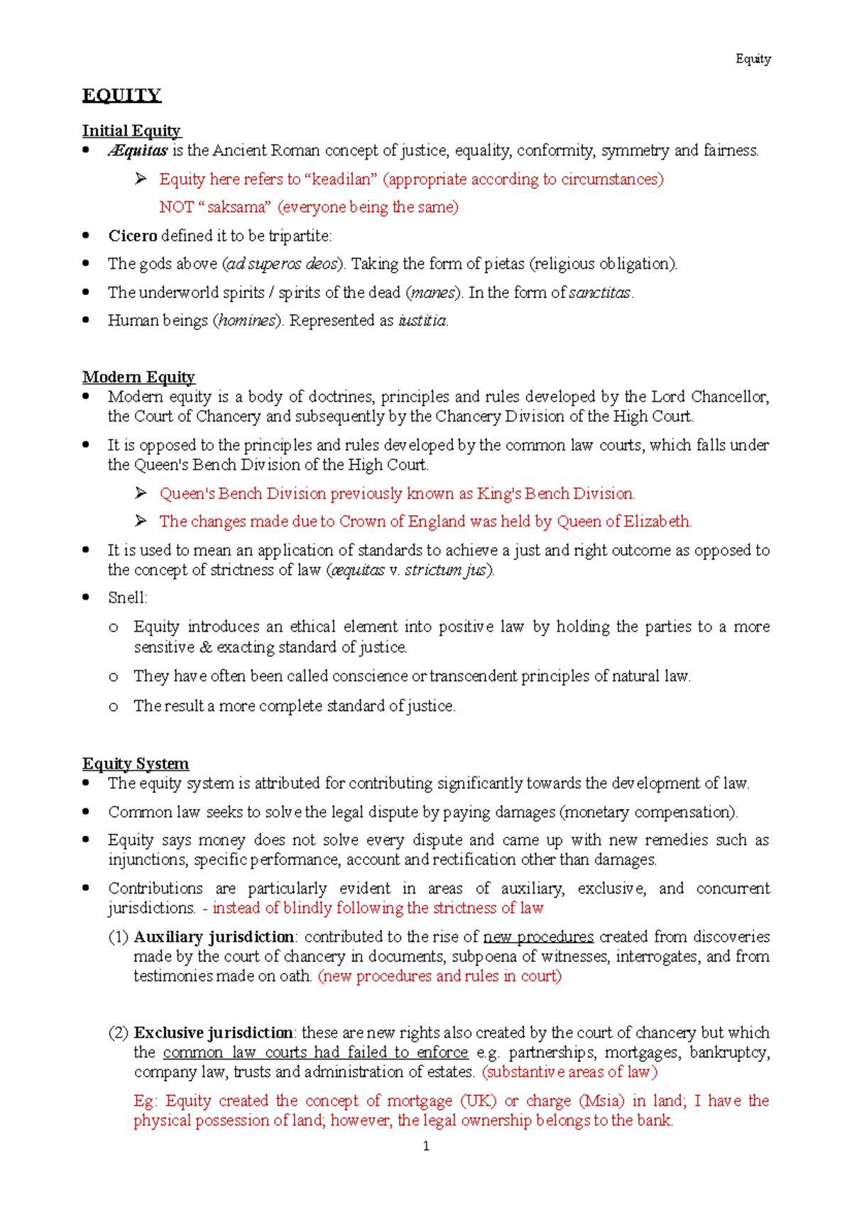 Equity (introduction) - Equity EQUITY Initial Equity Æquitas is the ...