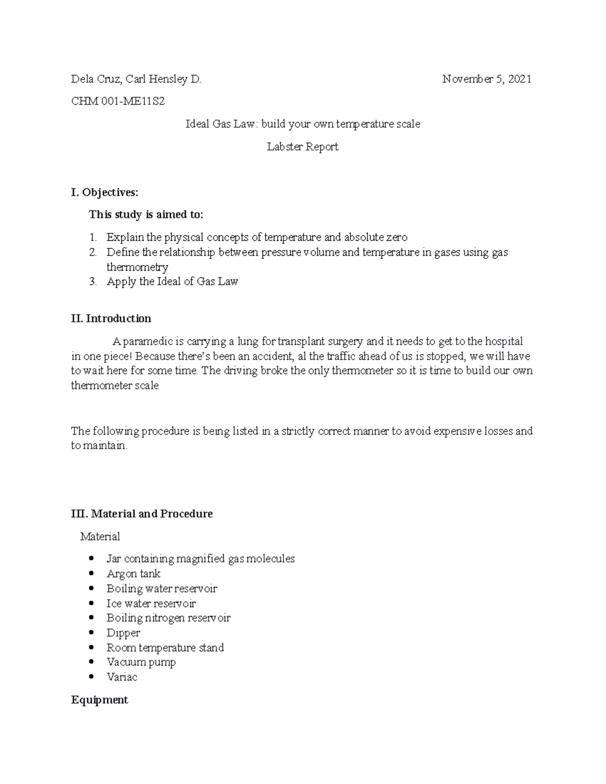 Lab Report 6-Carl-Hensley - Dela Cruz, Carl Hensley D. November 5, 2021 ...
