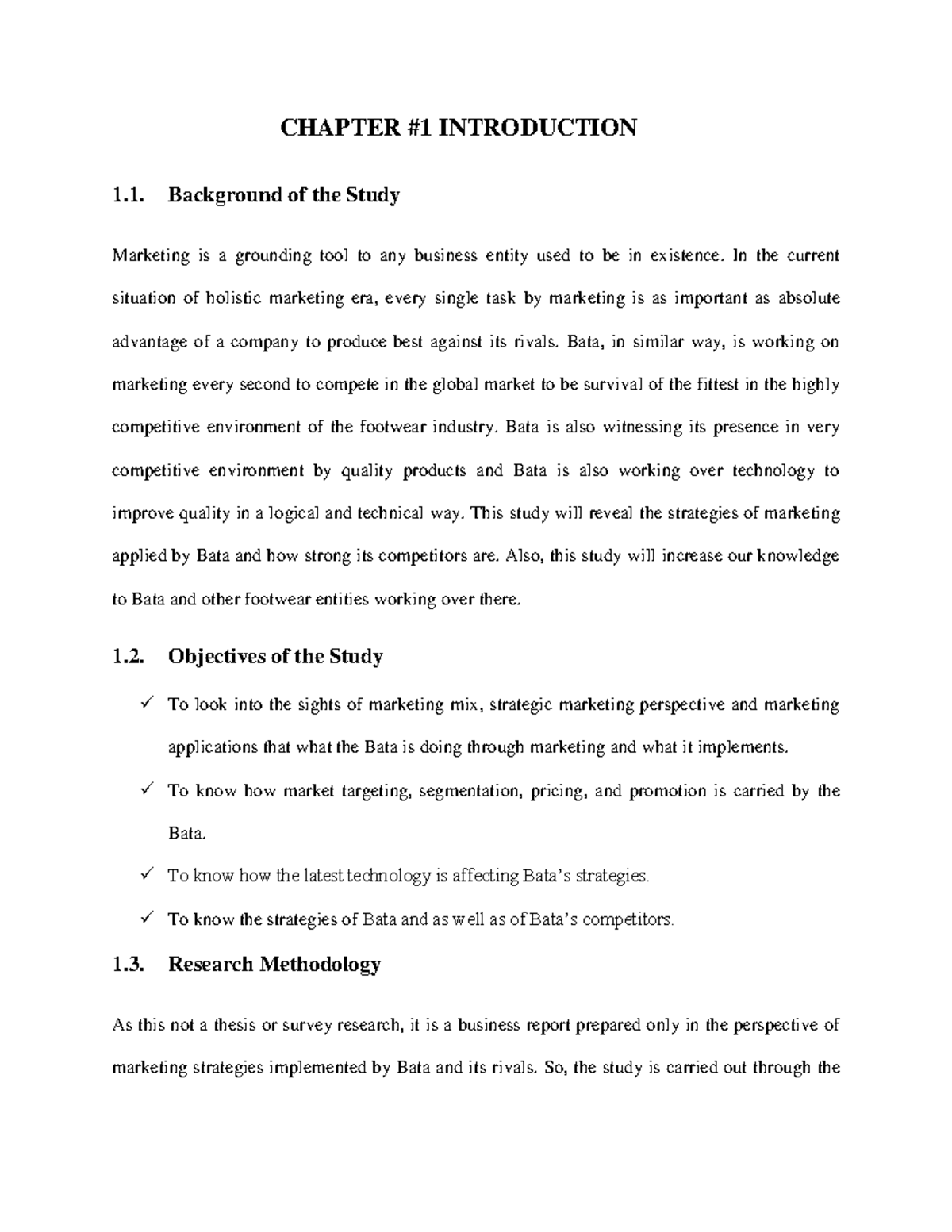 437188252-BATA-Report - CHAPTER #1 INTRODUCTION 1. Background of the ...