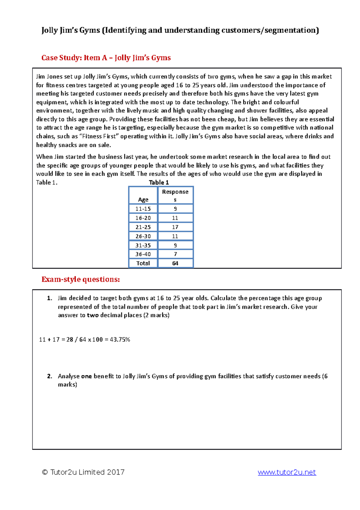 Student Customers & segmentation[ 433] - Jolly Jim’s Gyms (Identifying ...
