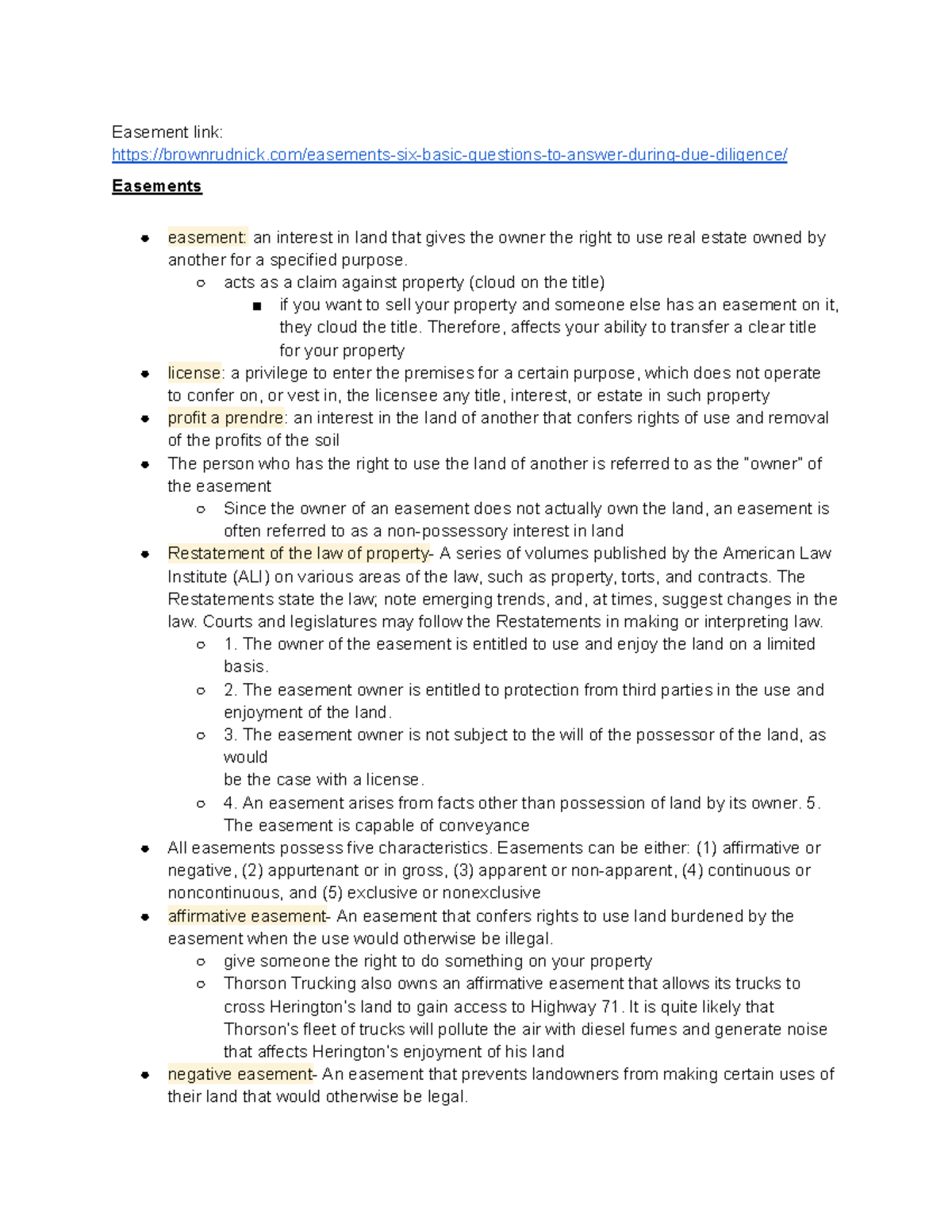 Understanding Easements: Types and Characteristics - Studocu