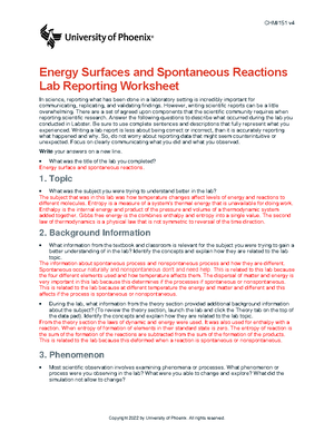Chm151 v4 wk6 reaction kinetics lab report observational - CHM/151 v ...