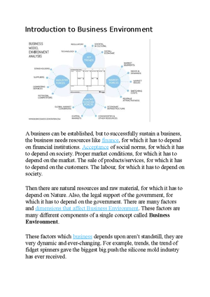 Business ENV Intro 2 - Micro Environment The micro environment is the ...