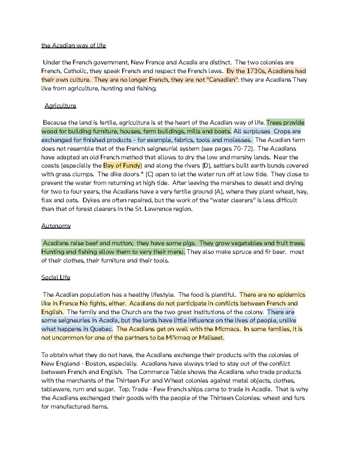 Histoire - general notes on french canadian history - the Acadian way ...