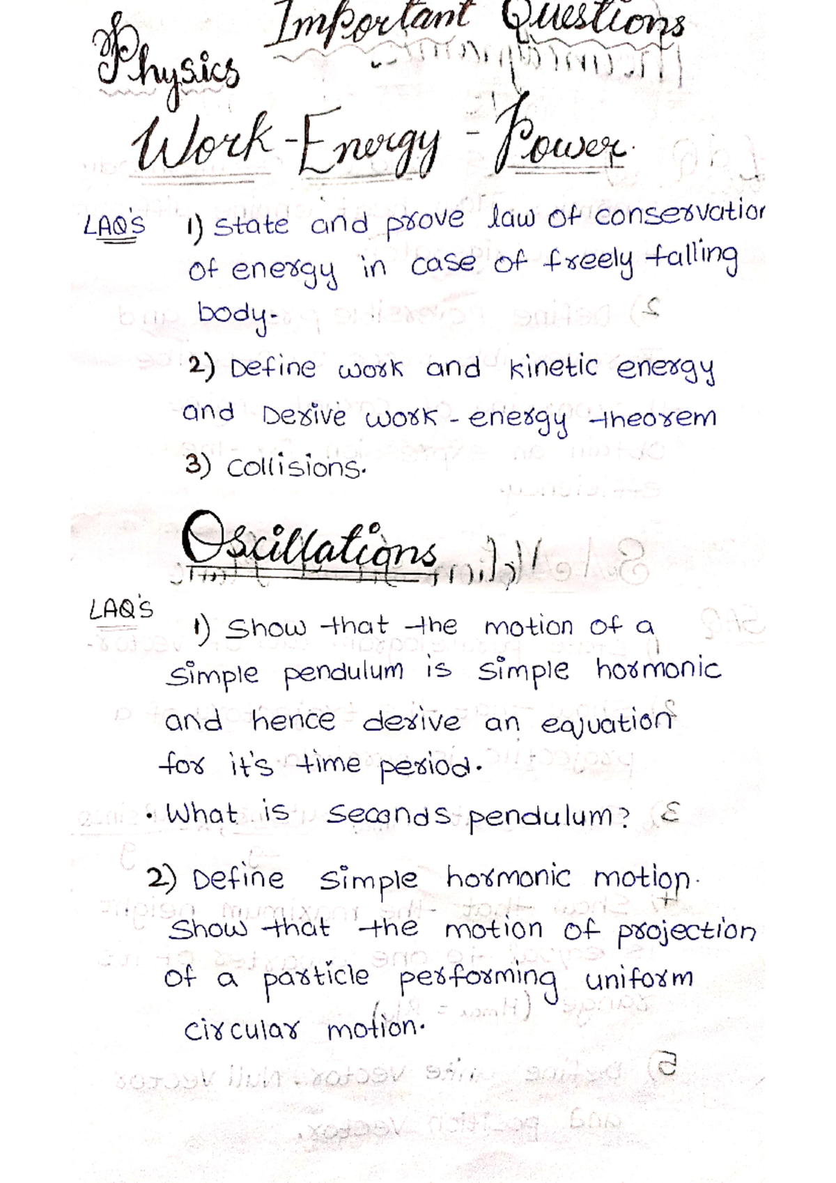 Physics 1st year imp questions - Physics Important Questions Work ...