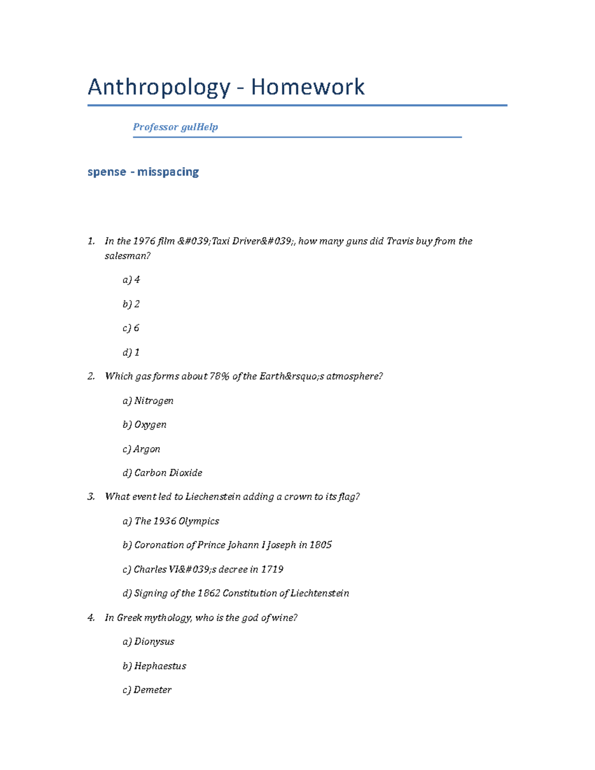 Music Essay - Fall Semester 2008 - Anthropology - Homework Professor ...