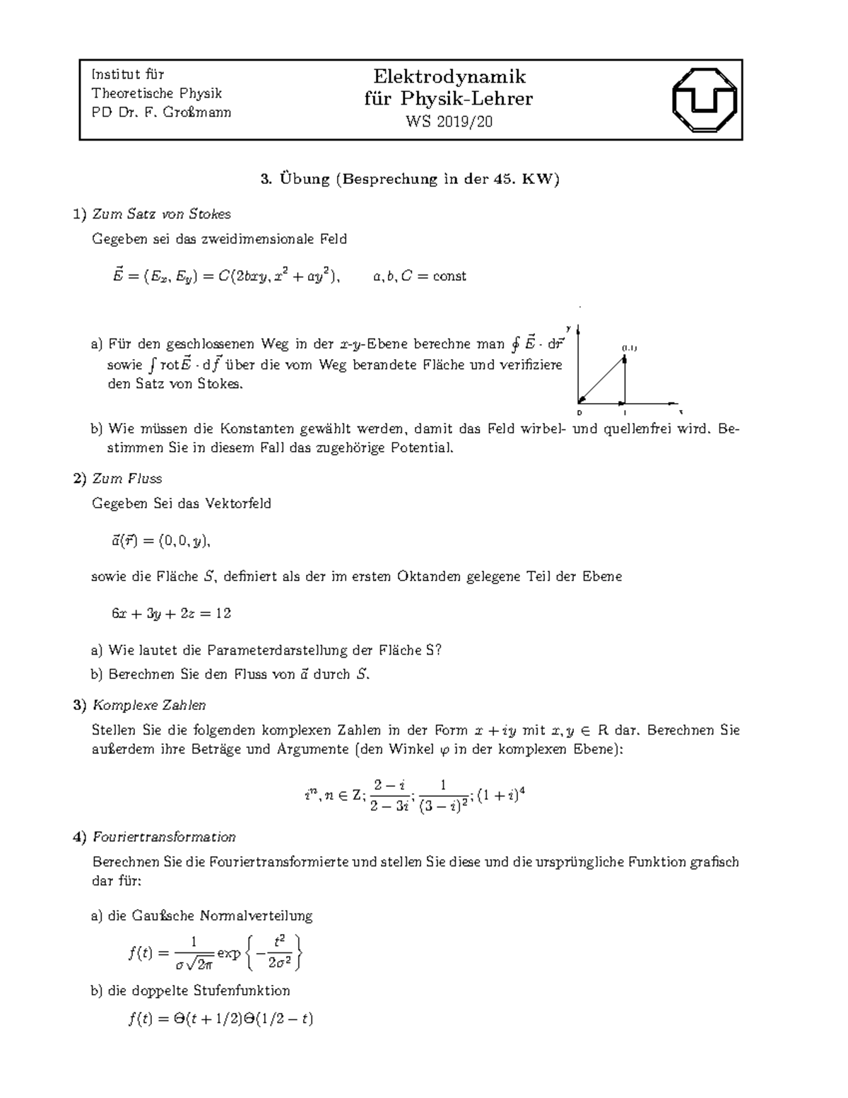 Edyn03a - 3.Übung mit Lösungen - Institut für Theoretische Physik PD Dr ...