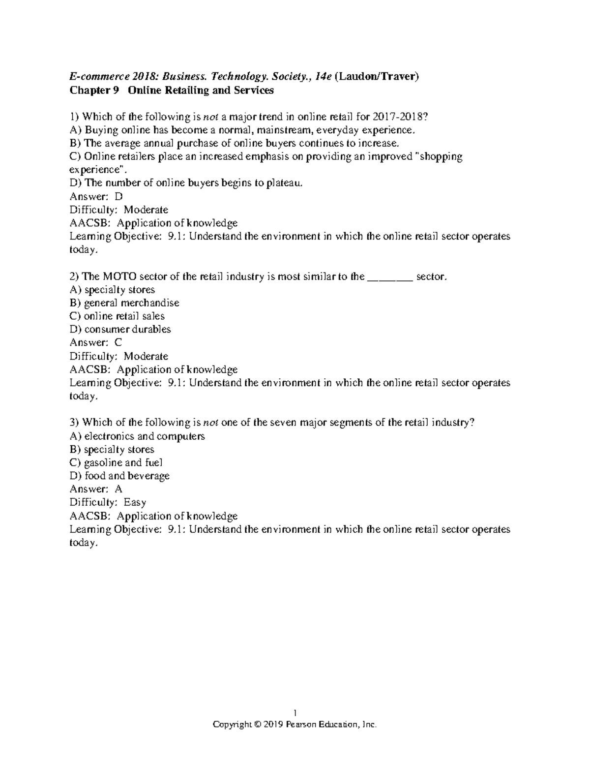 Quiz 8 April 2020, questions and answers - 1 E-commerce 2018: Business ...