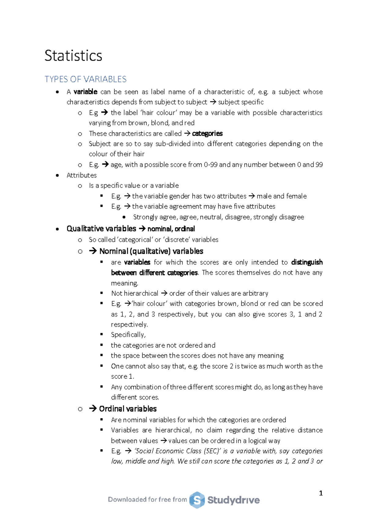 Statistics - Warning: TT: undefined function: 32 Statistics TYPES OF VARIABLES A variable can be ...