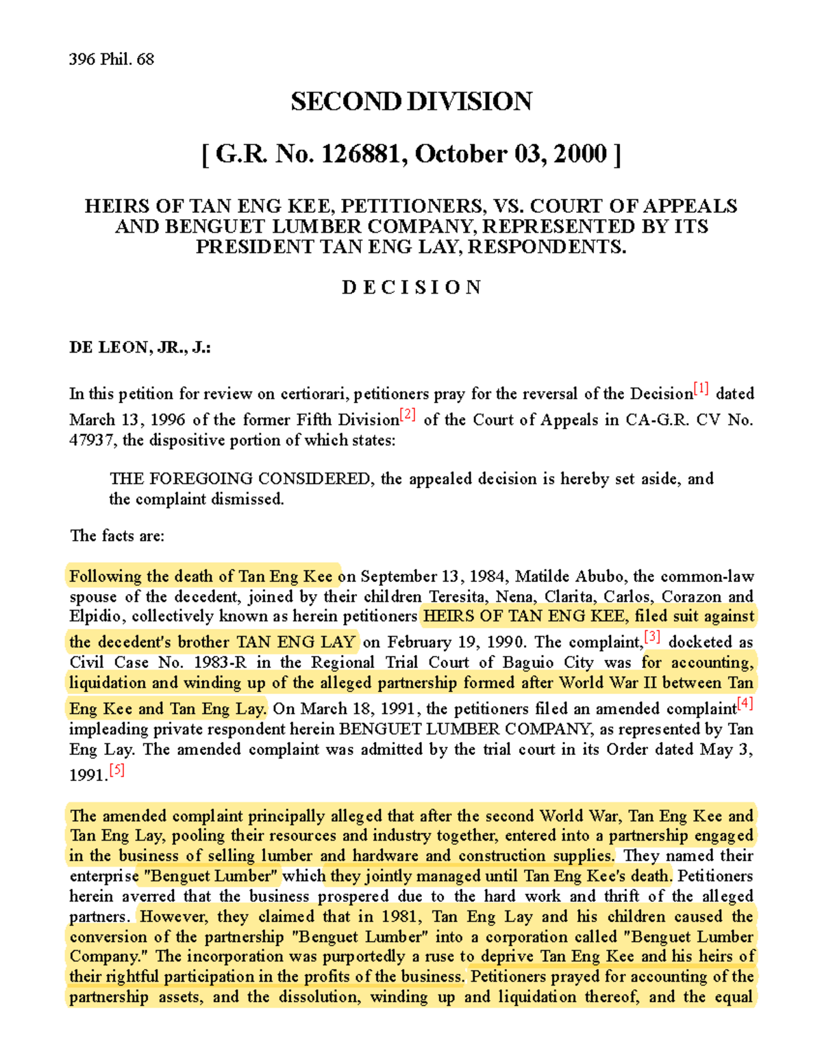 Heirs of Tan Eng Kee vs. Court of Appeals, G.R. No. 126881, October 3 ...