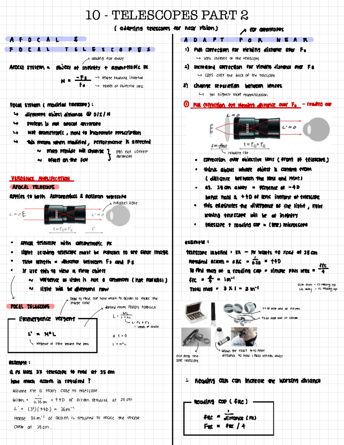 10 - Telescopes Part 2 - Lecture notes 10 - MHB524243 - Studocu