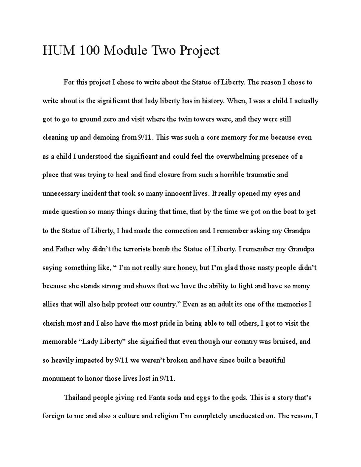 HUM 100 Module 2 - HUM 100 Module Two Project For this project I chose ...