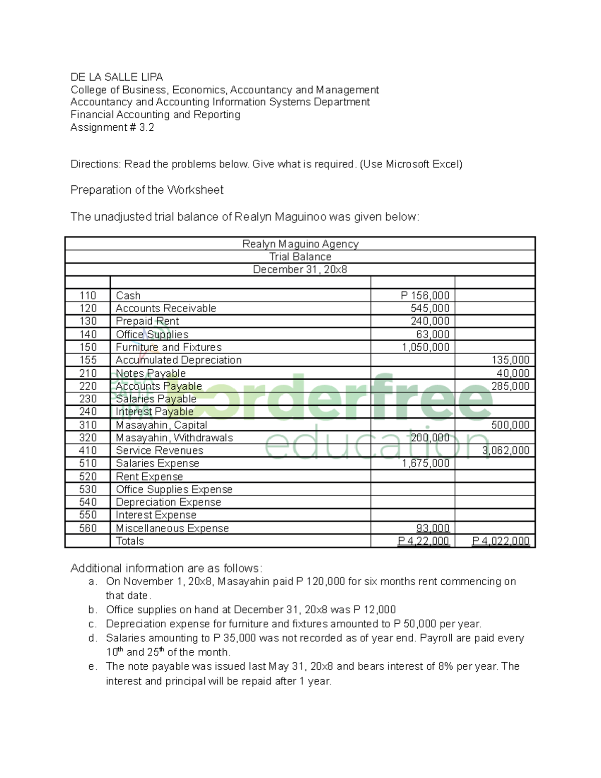 Finacre Assignment 3 M4 Quesrionnaire mODULE 4 ASSIGNMENT - DE LA SALLE ...