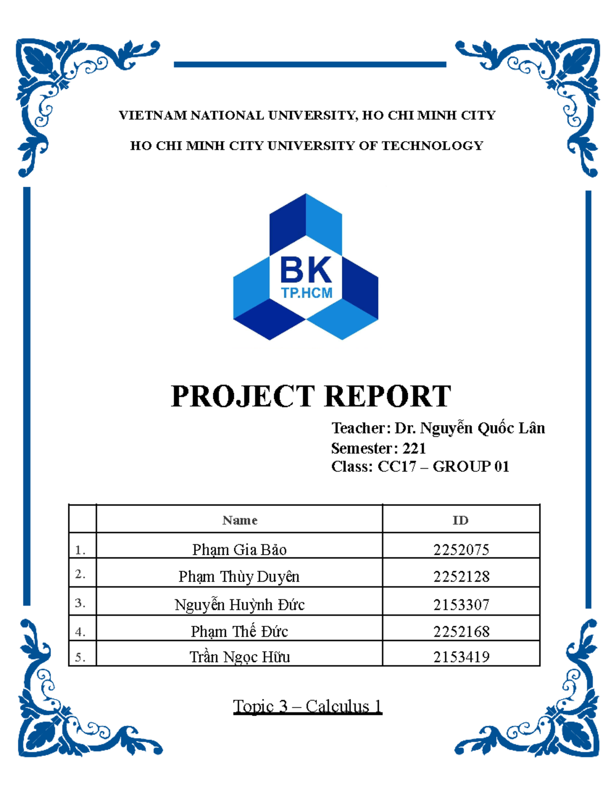 Report-calculus-1.docx - ####### VIETNAM NATIONAL UNIVERSITY, HO CHI MINH CITY ####### HO CHI ...