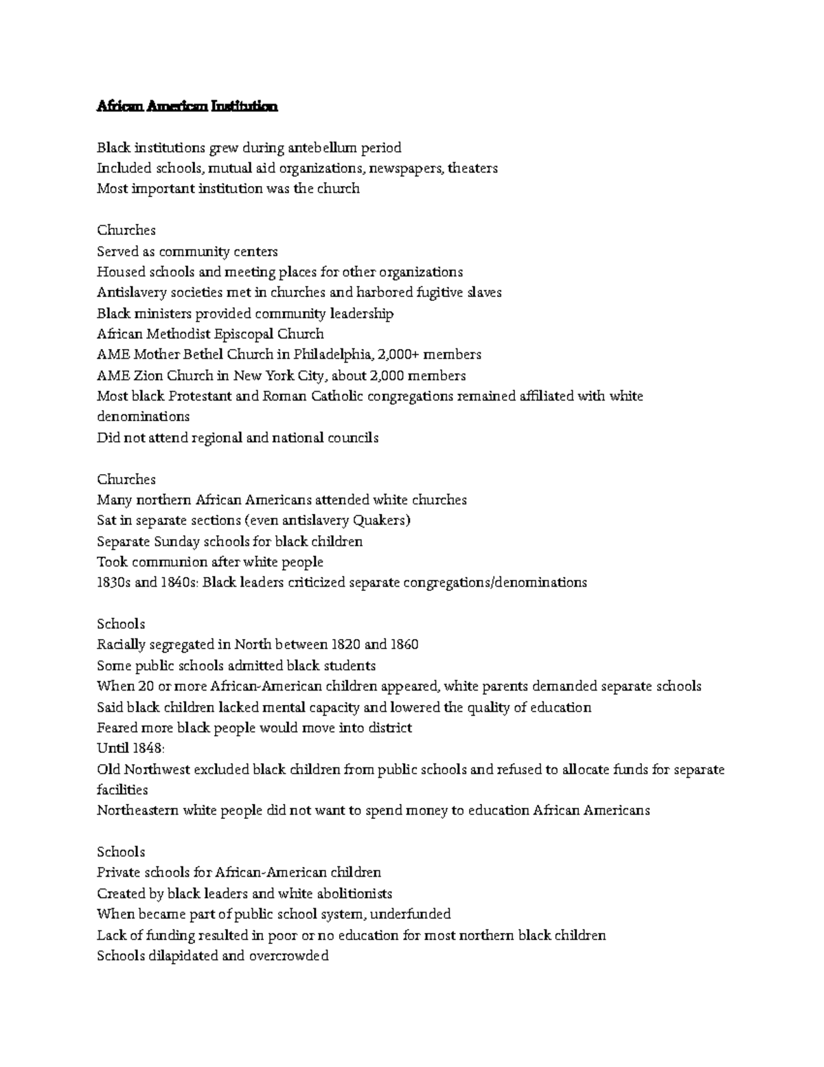 Free Black People of Antebellum Part 3 (study Guide) - African American ...