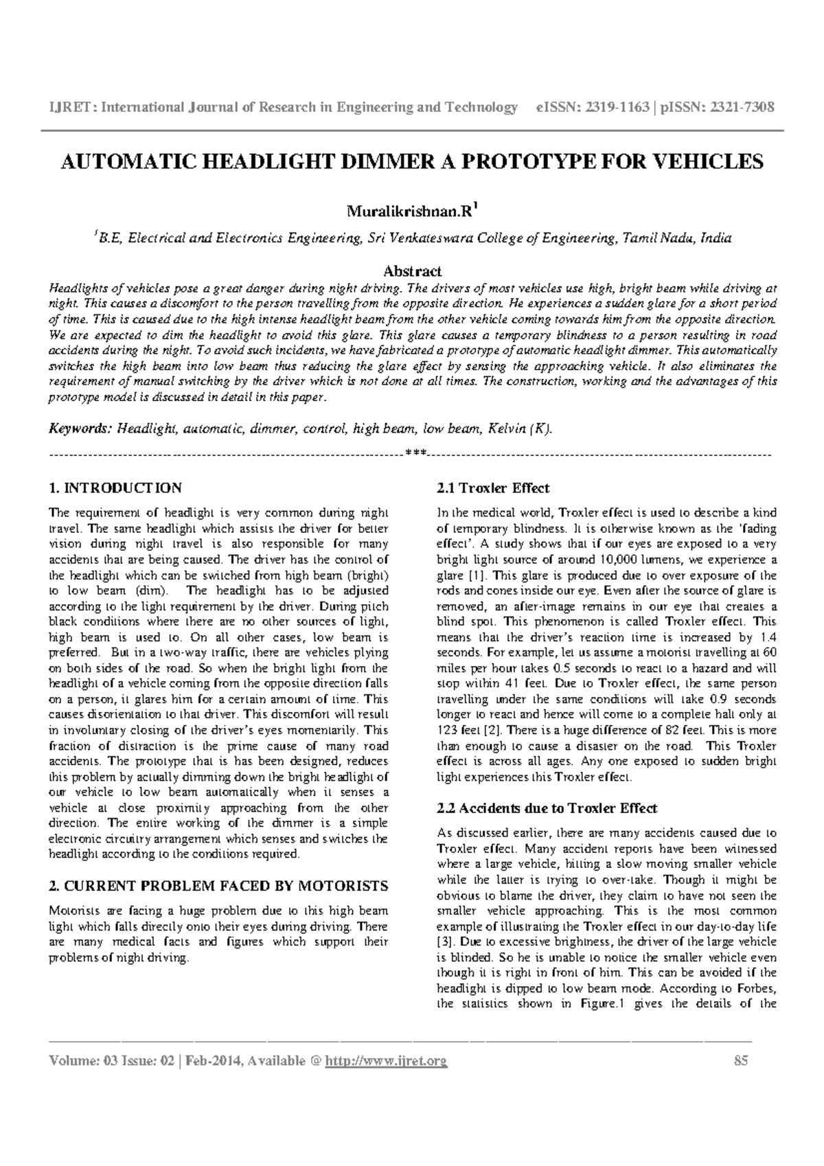 Automatic Headlight Dimmer A Prototype F - - Studocu