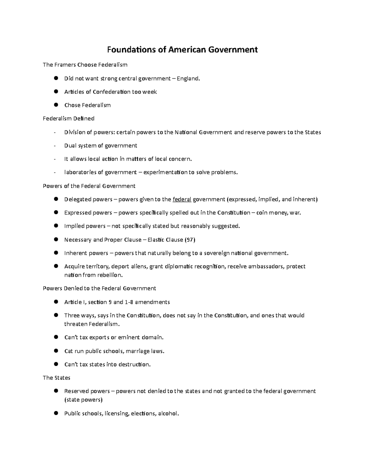 Foundations of American Government - Articles of Confederation too week ...