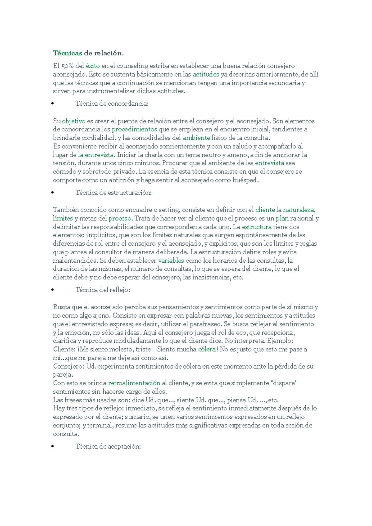 Técnicas de relación - xxxx - Técnicas de relación. El 50% del éxito en ...