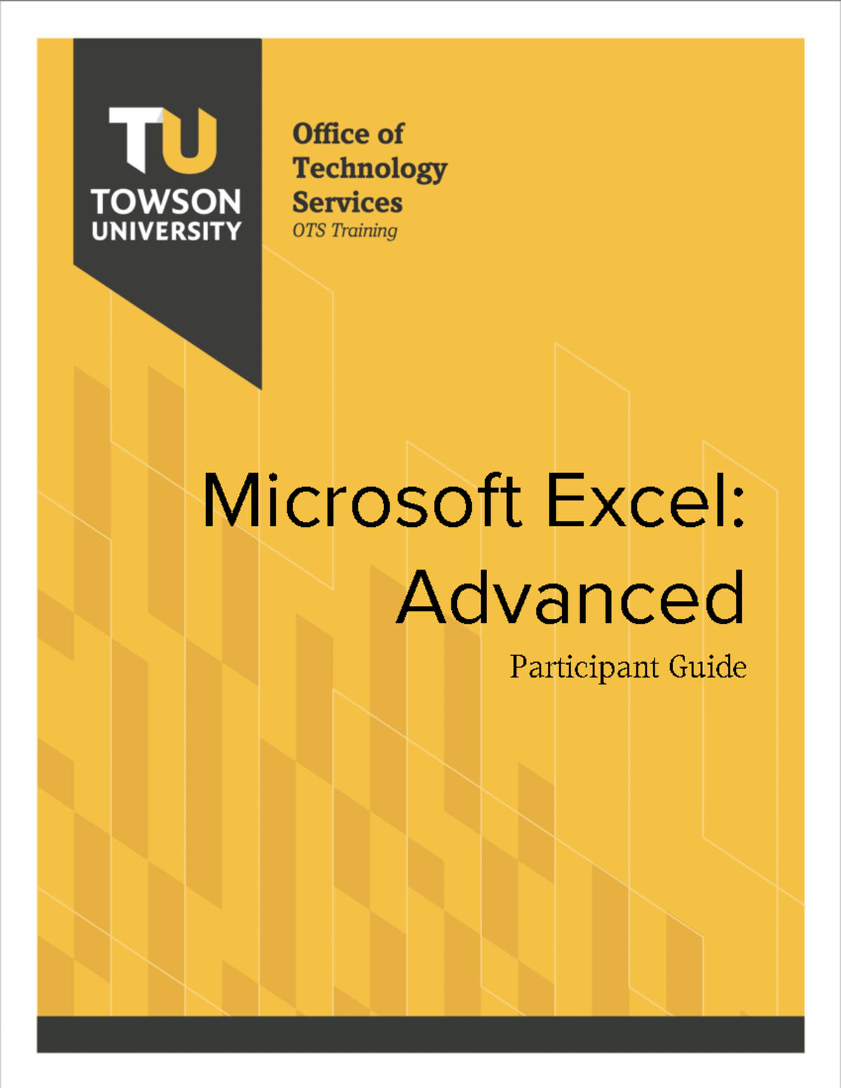 Advance Excel - Microsoft Excel: Advanced Participant Guide OTS ...