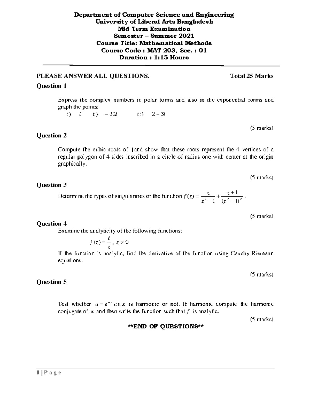 M203 Mid 1 summer 2021 - ... - Department of Computer Science and ... M203 Mid 1 summer 2021 - ... - Department of Computer Science and ...