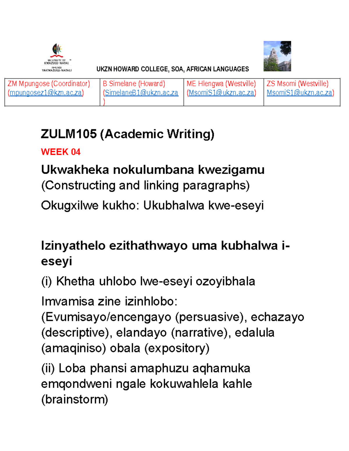 Ukubumbana Kwezingamu -PART A 9e6c1c510c573f80e48e395d2bbfad 7c - UKZN ...