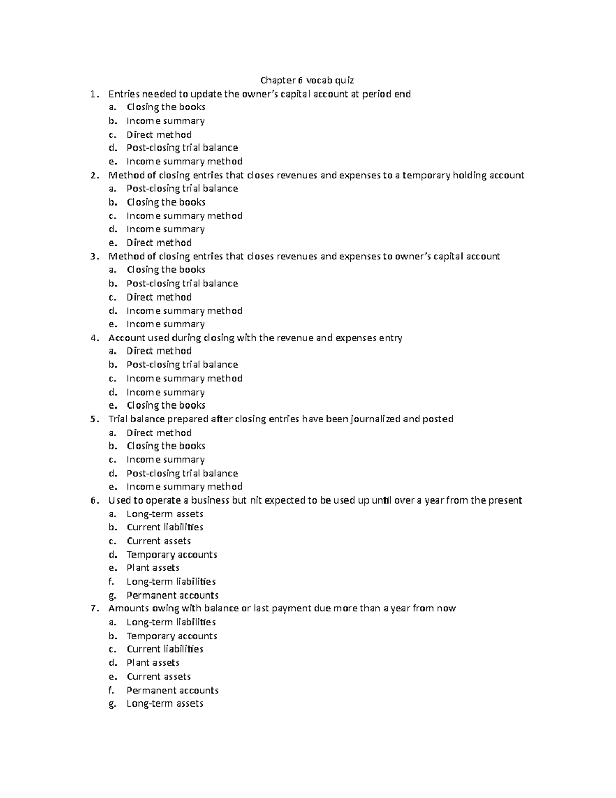 Chapter 6: The Accounting Cycle: Statements and Closing Entries ...