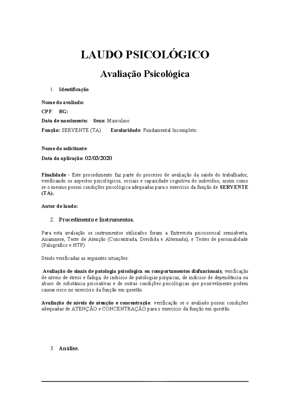 Modelo De Laudo Psicologico Pdf Images And Photos Finder/modelo De Relatorio Psicologico Cfp
