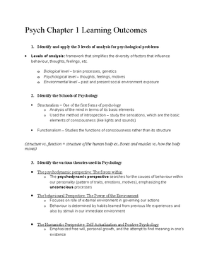 Psych 100 - Midterm 3 - Textbook Notes - Midterm 3 Notes Chapter 9 ...