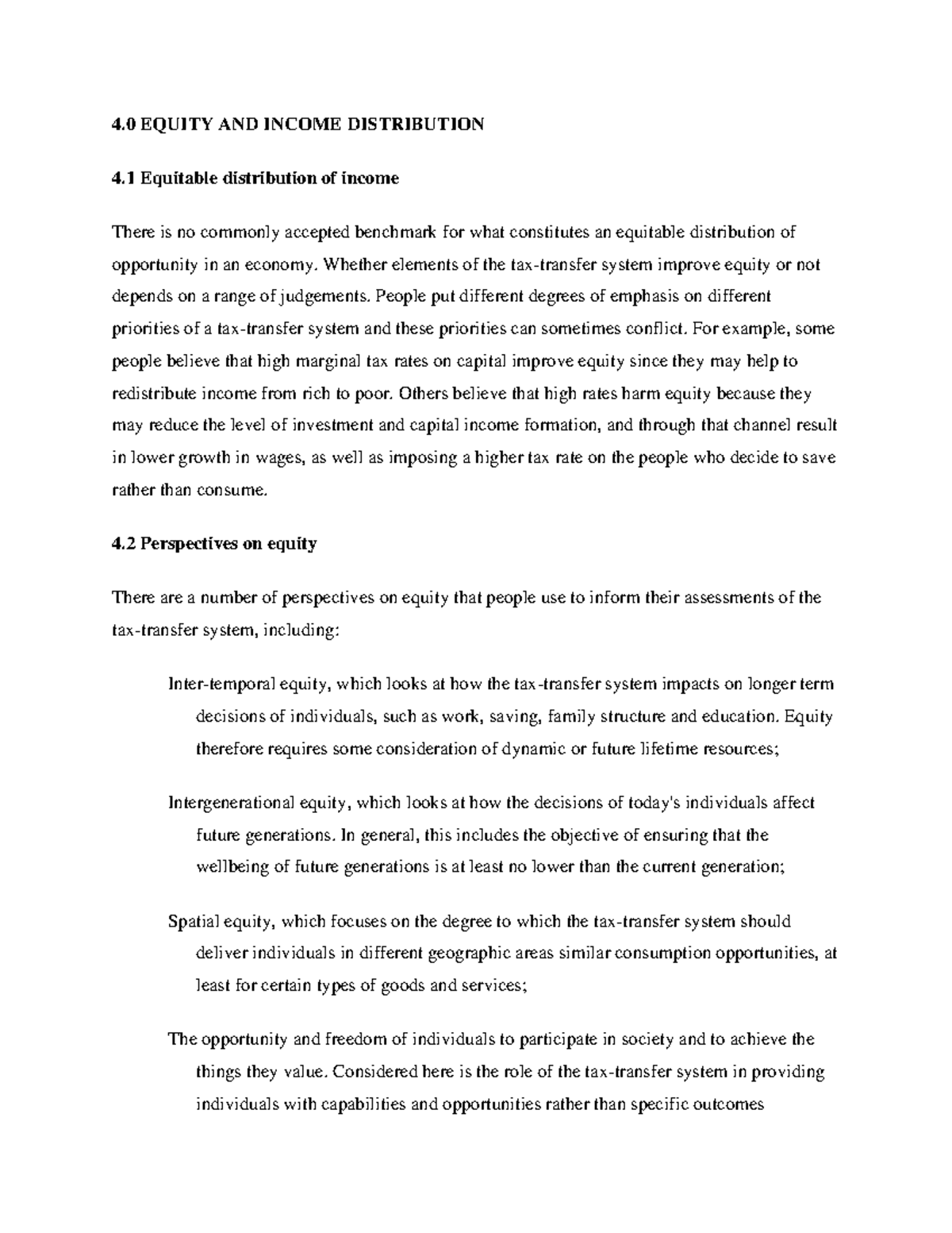Equity and Income Distribution - 4 EQUITY AND INCOME DISTRIBUTION 4 ...