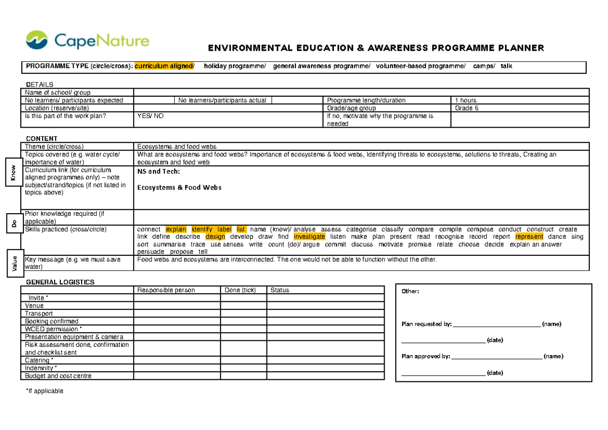 Lesson-Plan Biodiversity Food-Chains-and-Ecosystems-Grade-6 1hr ...