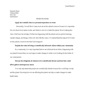 PSY 322 Module 2 Journal - 1 Danielis Baez PSY 322 Module Two Journal ...