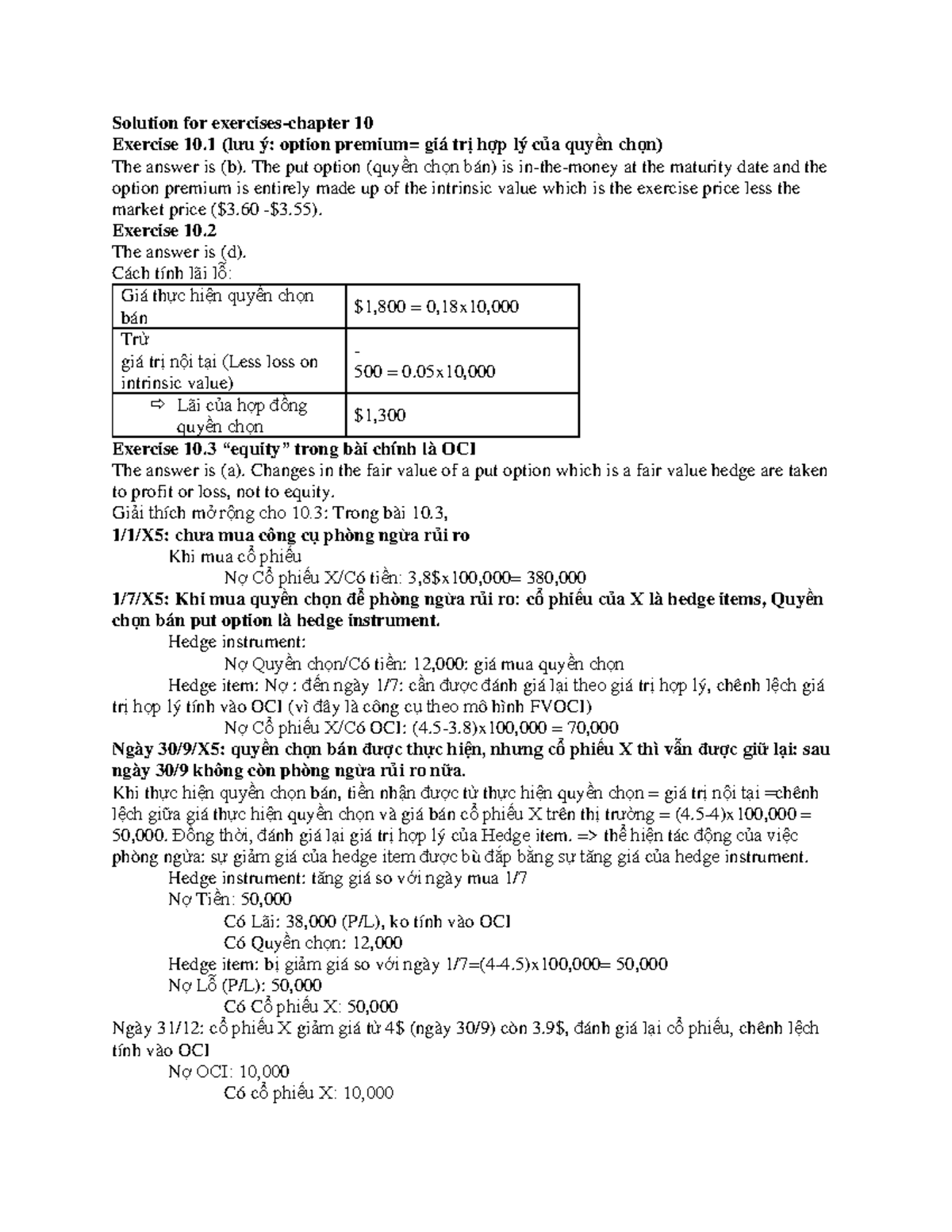 Solution for exercises chapter 10 - Solution for exercises-chapter 10 Exercise 10 (lưu ý: option ...