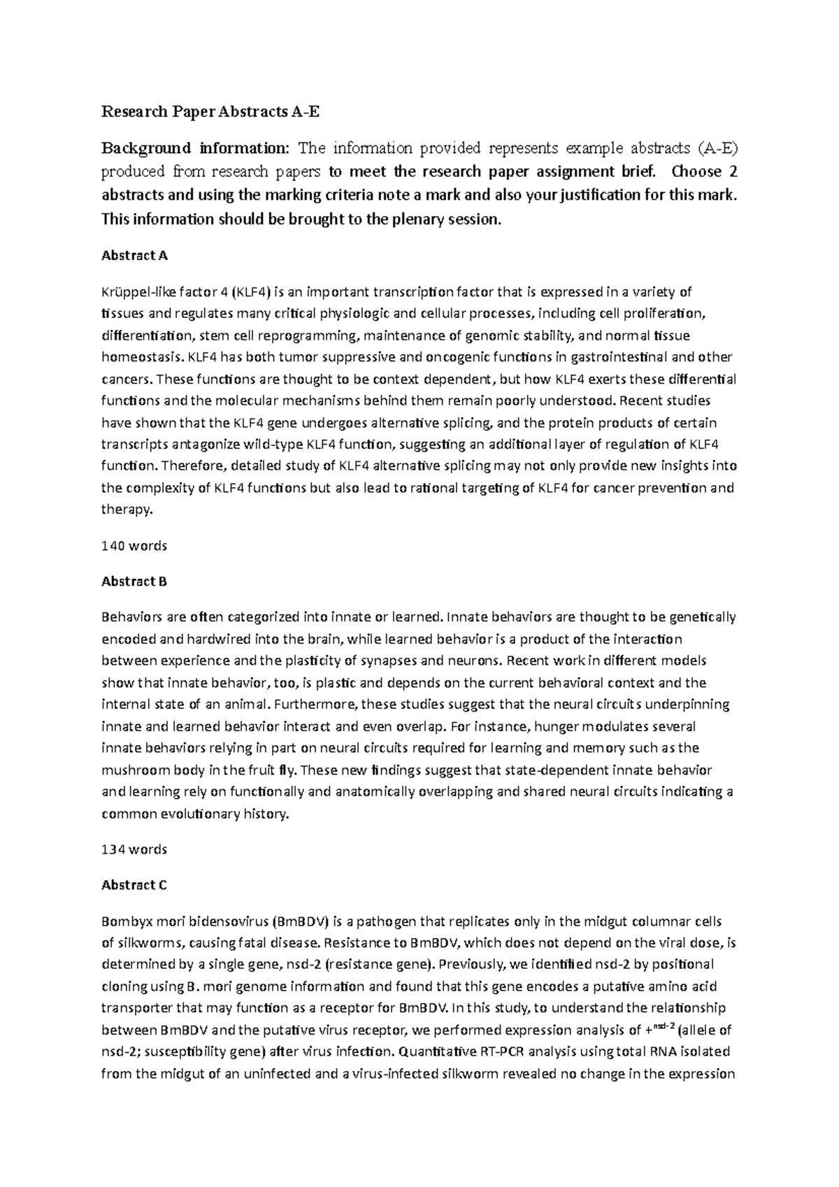 Research Paper Abstracts A-E - Research Paper Abstracts A-E Background ...