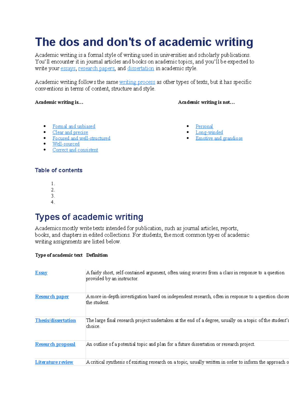 Academic Writing for international students - The dos and don'ts of ...