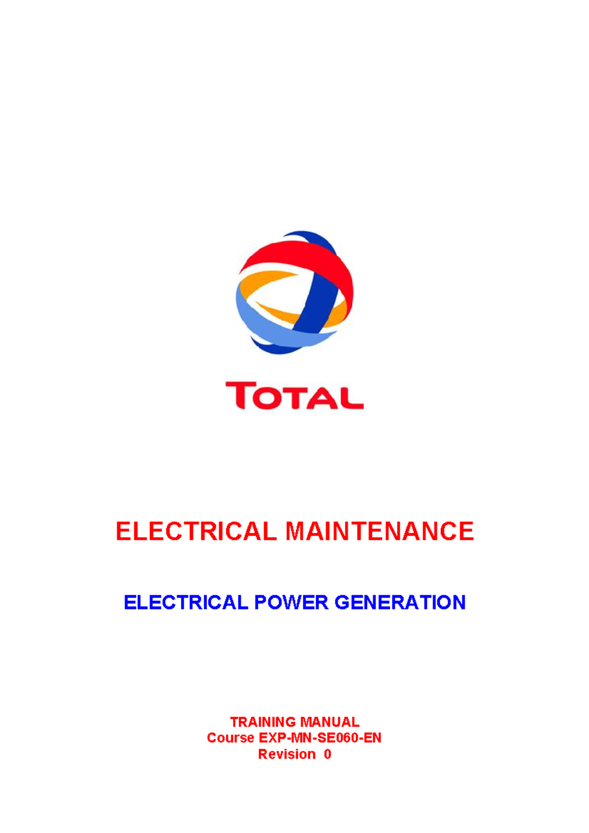 Pdfcoffee - dont know - ELECTRICAL MAINTENANCE ELECTRICAL POWER GENERATION TRAINING MANUAL ...