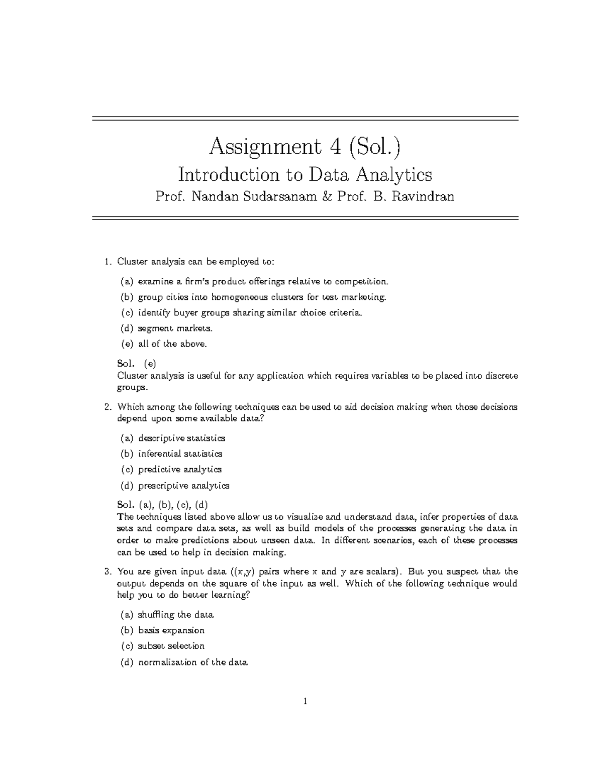 Week 4 Assignment - Assign - Assignment 4 (Sol.) Introduction to Data ...